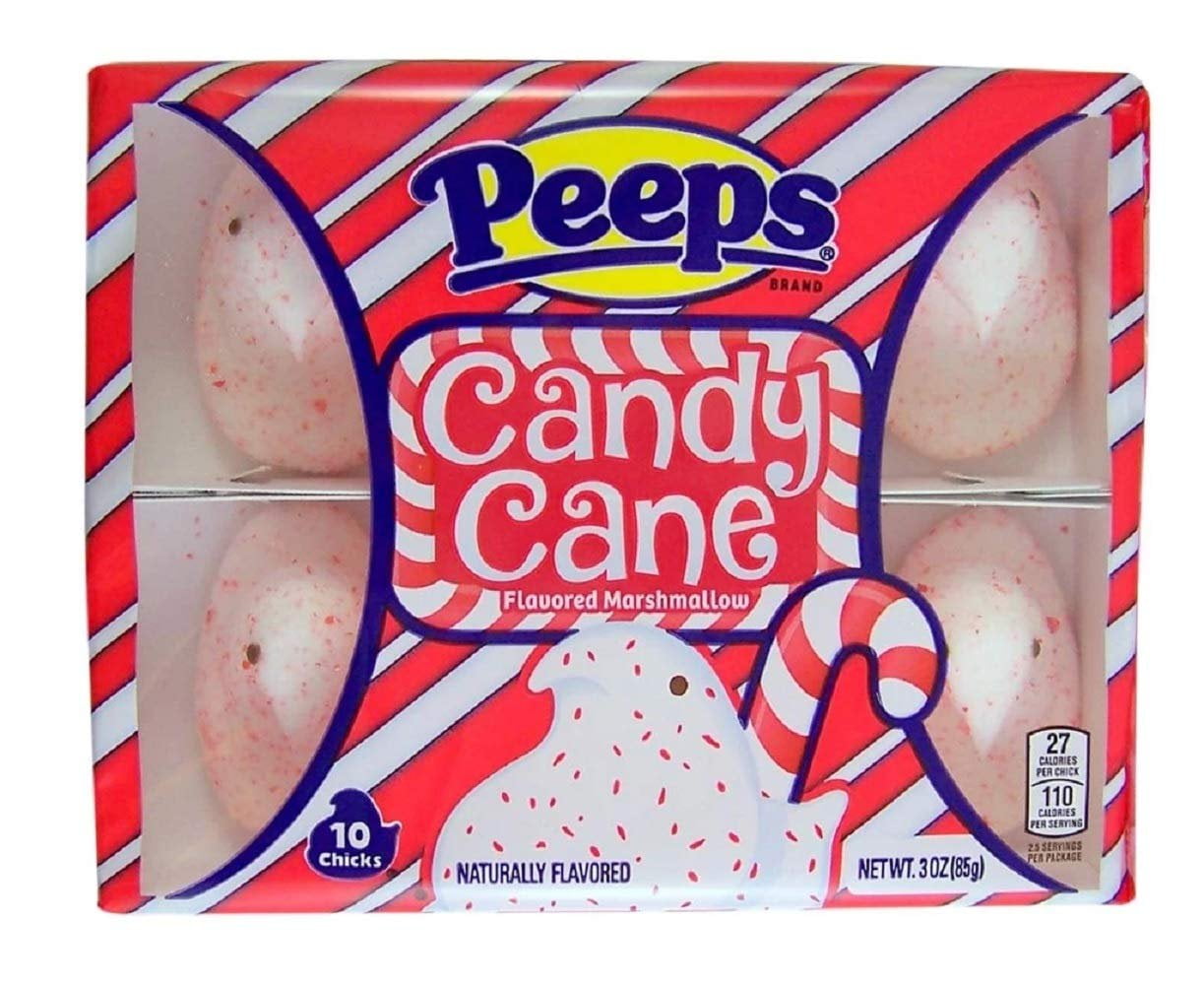 Christmas Marshmallow Peep: Candy Cane Flavored, 10 Chicks, Net Wt 3 Oz ...