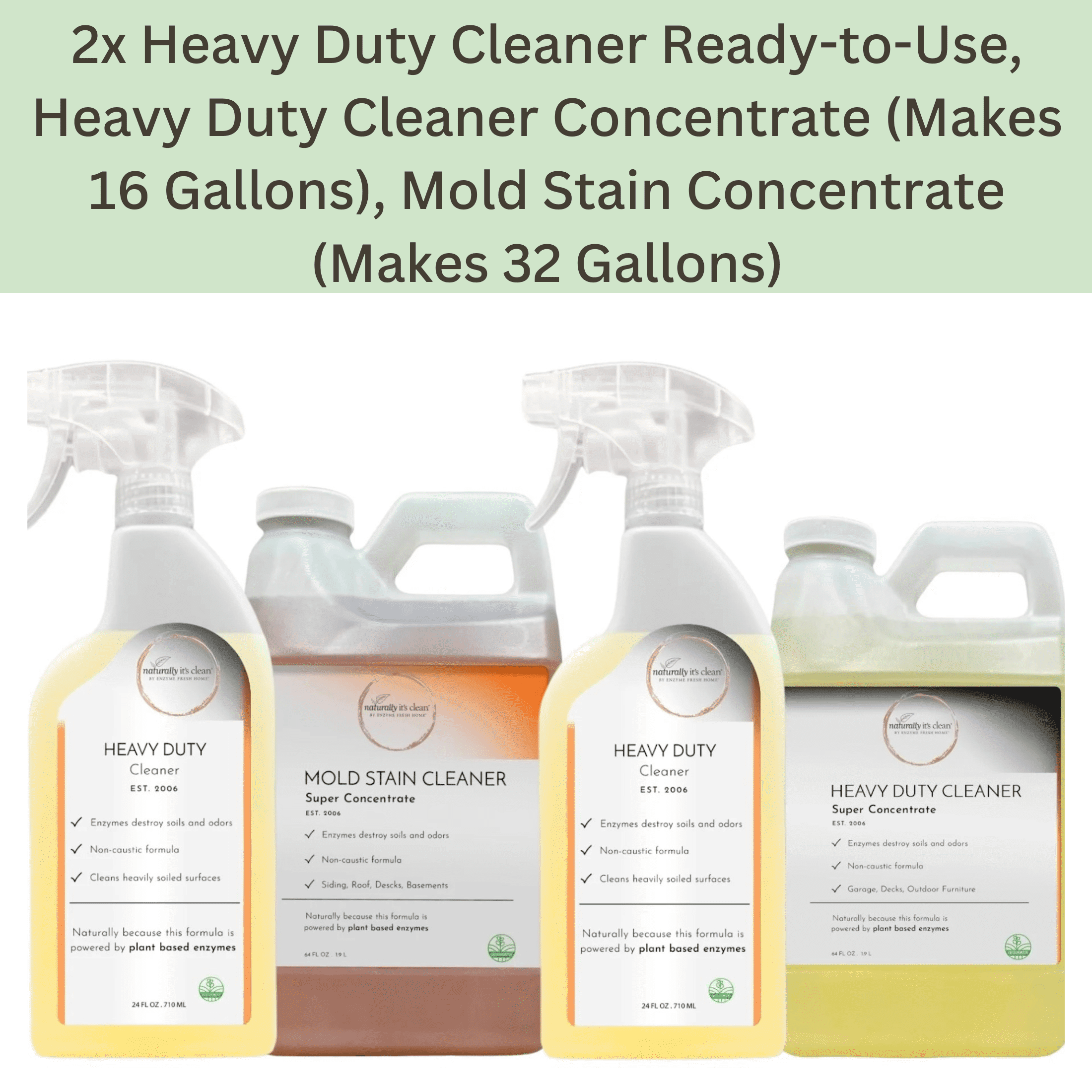 Naturally It's Clean Outdoor Kit - Includes 64 oz Concentrates & 24 oz ...