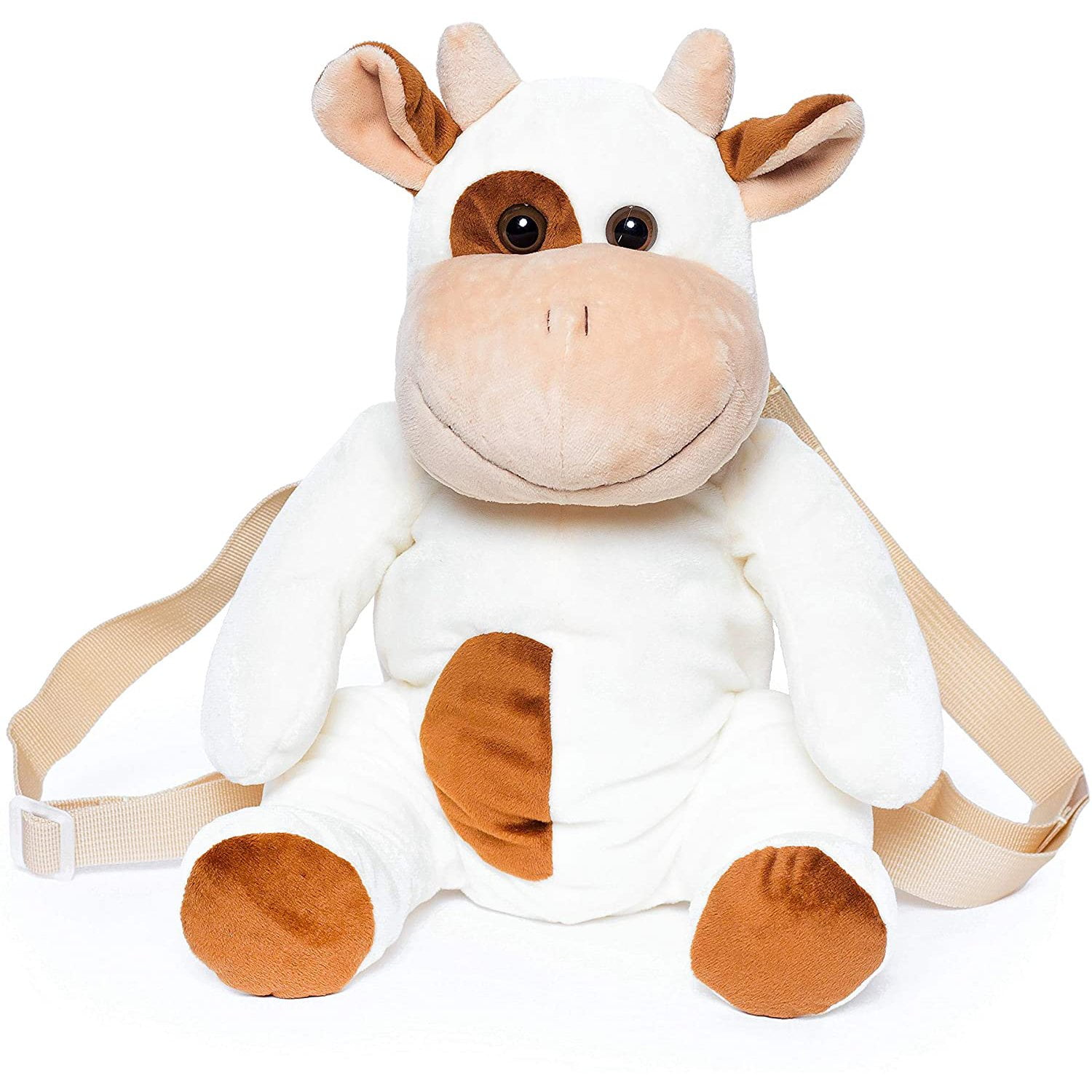 Naturally KIDS Toy Cow Plush Toddler Backpack - Cow Backpack for ...