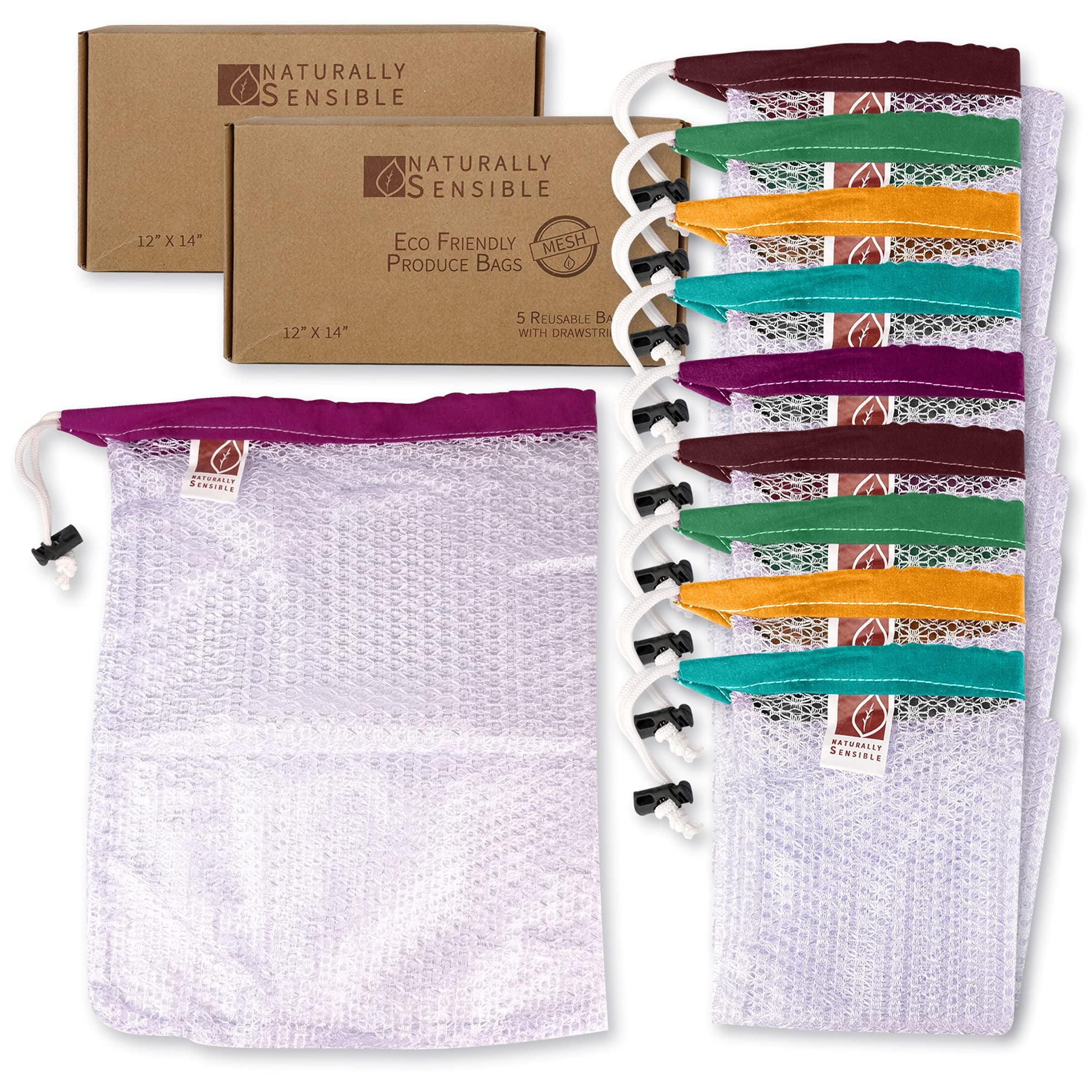 Naturally Sensible Reusable Produce Bags | Sturdy Mesh Grocery Tote (10 ...