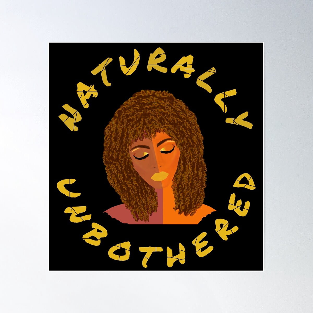 Naturally Unbothered Woman With Curly Natural Hair (Black Background ...