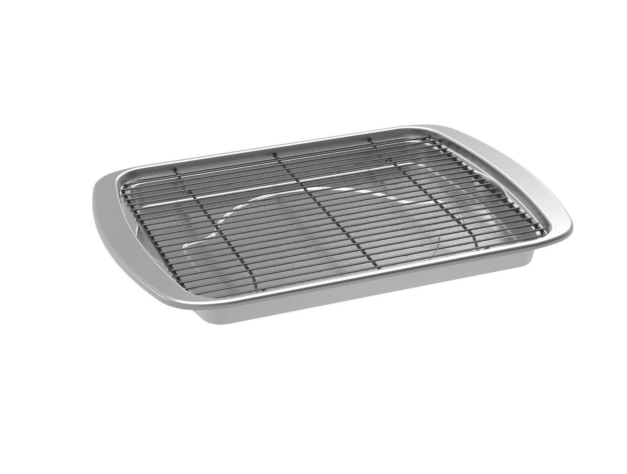 Naturals 13" x 17" Aluminum Oven Bacon Baking Pan with Nesting Crisping ...