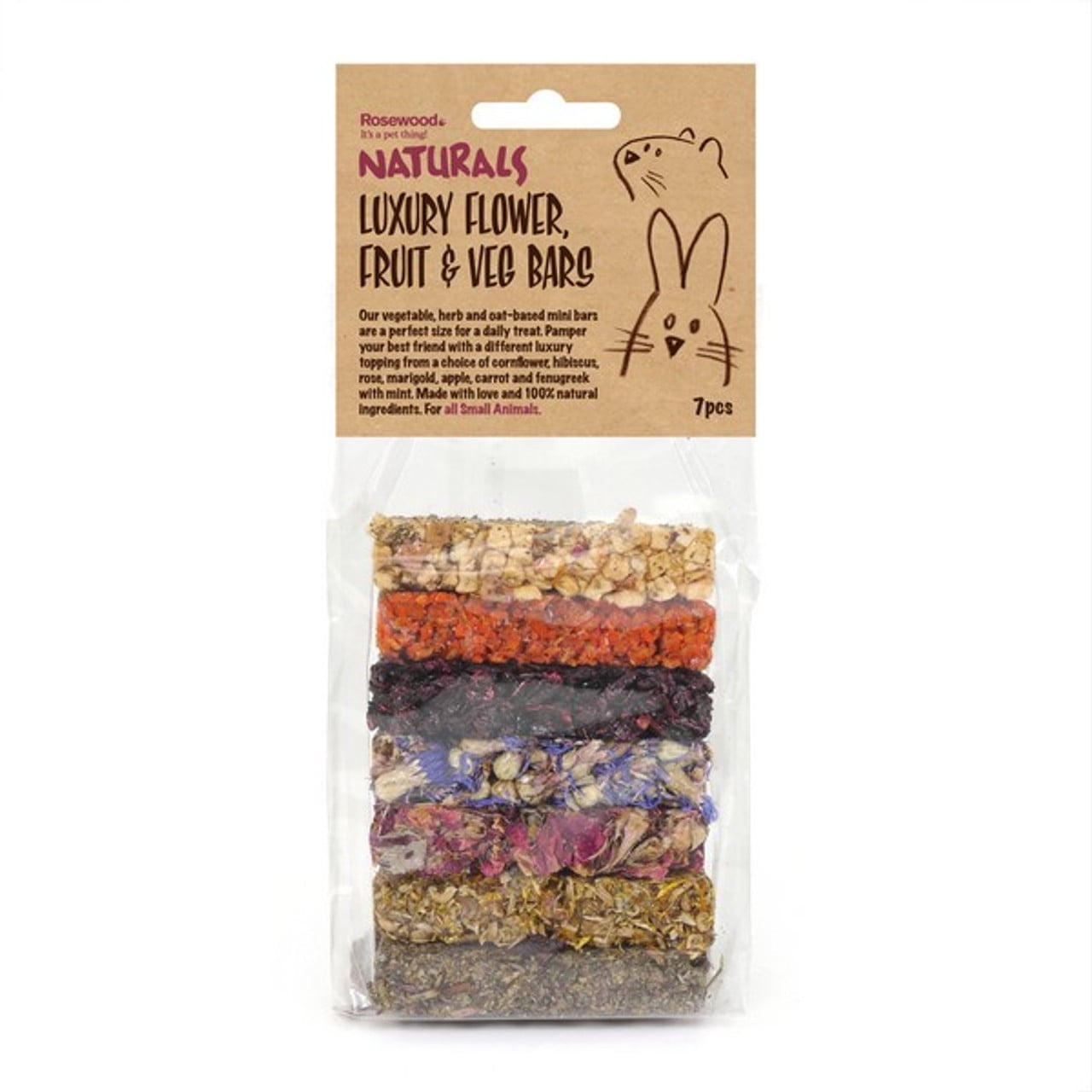 Naturals Luxury Flower, Fruit & Veg Bar Treats for Small Animal Treats ...
