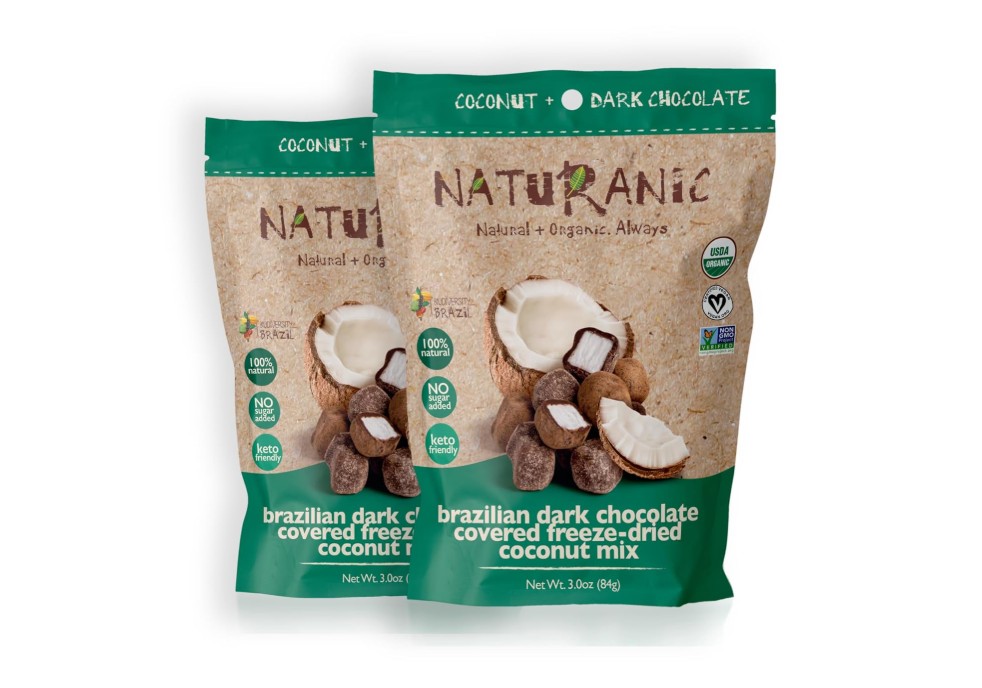 Naturanic Organic Dark Chocolate Covered Freeze-Dried Coconut Snack ...