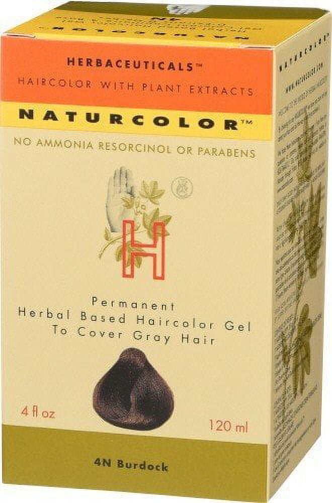 Naturcolor 4N Burdock Herbal-Based Hair Dye with Plant Extracts, 4 fl ...