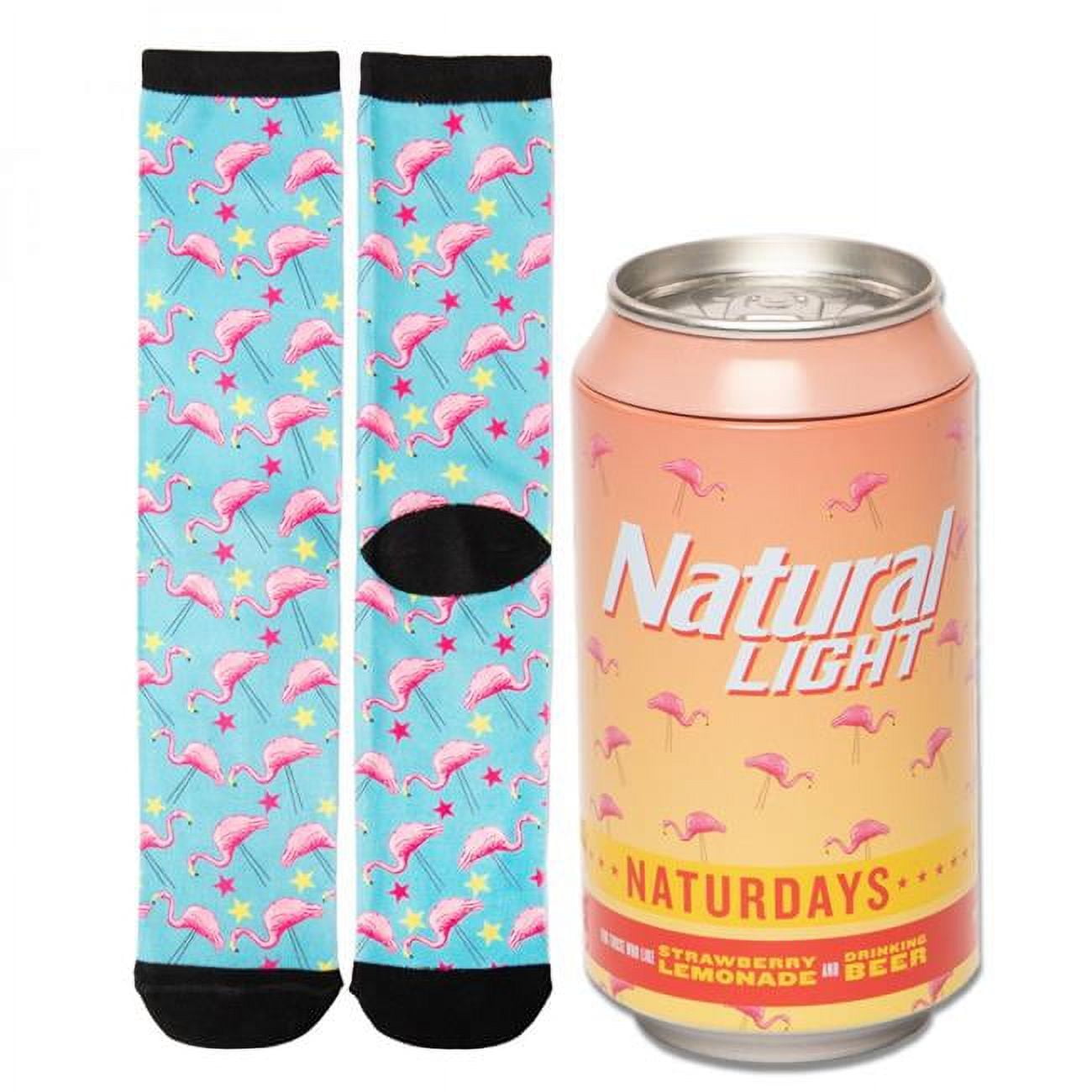 Naturdays Flamingos Crew Socks in Beer Can Gift Packaging - Walmart.com