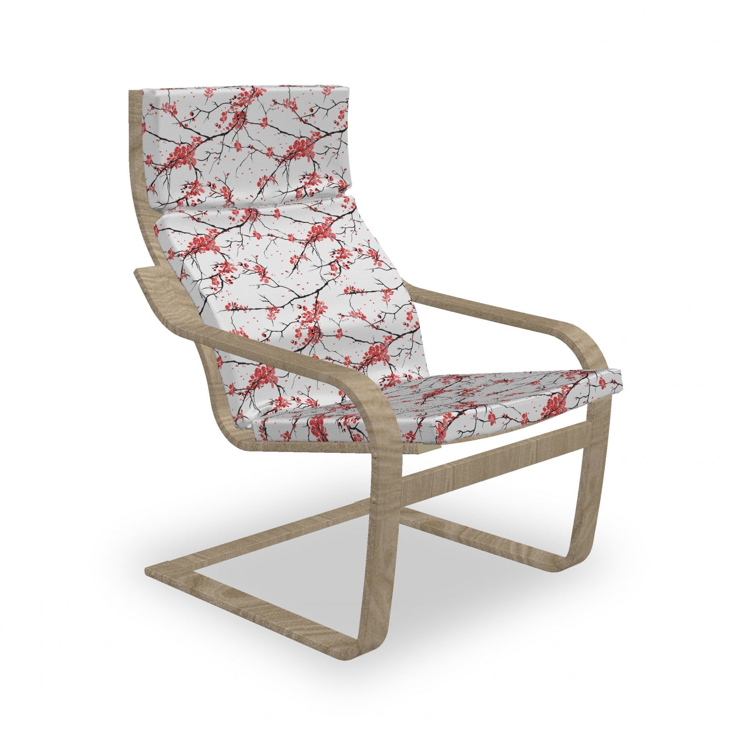 Nature Armchair Pad and Slipcover, Illustration of Sakura Branches ...