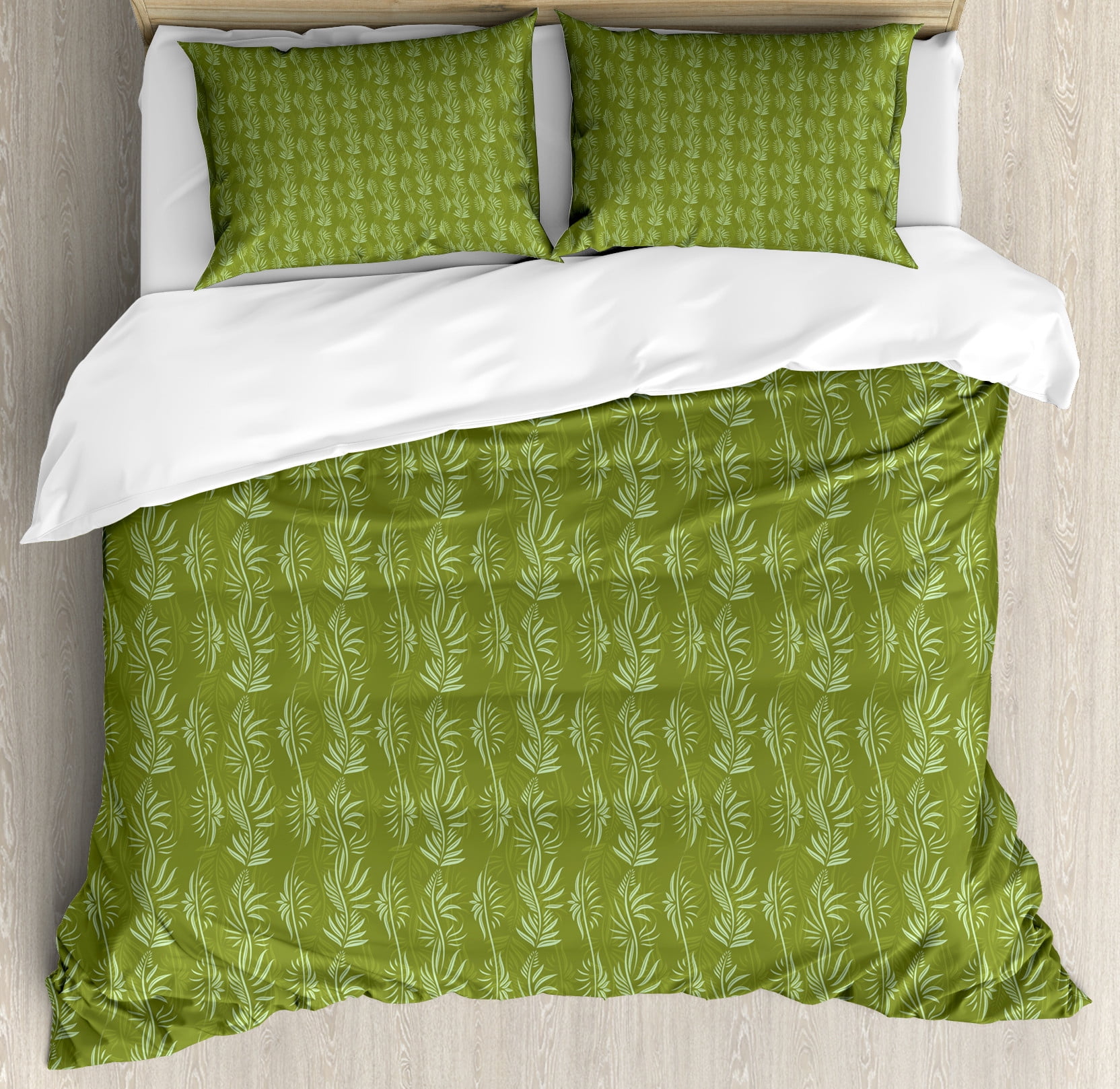 Nature Art Duvet Cover Set, Forest Branches Growing Herbs Leaves ...