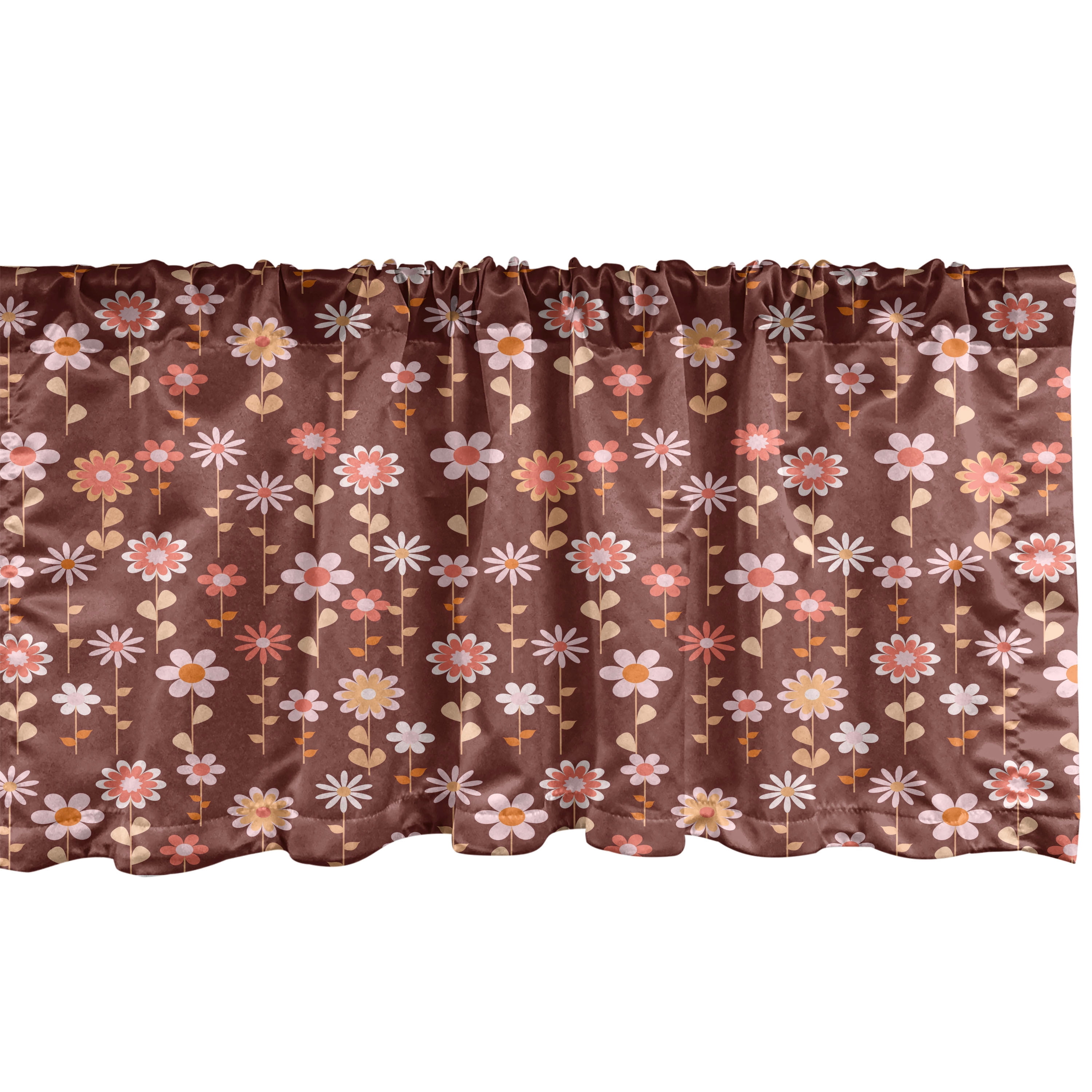 Ambesonne Nature Art Valance Pack of 2, Pinkish Various Blossoms, 54 ...