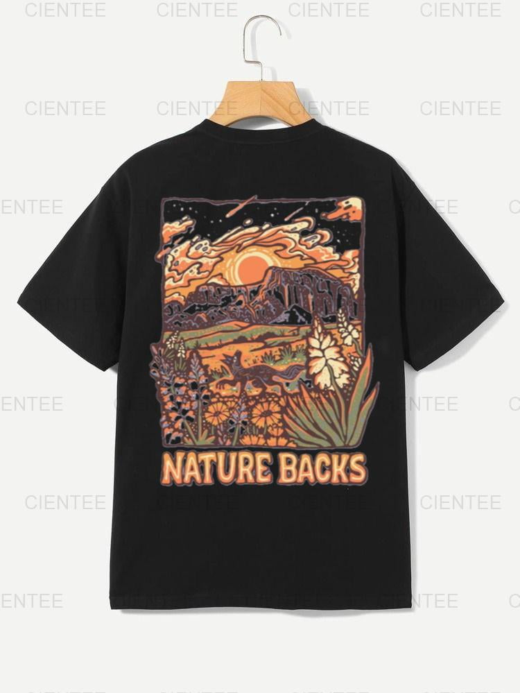 Nature Backs Mountain Scene T-Shirt - Scenic Graphic Tee - Outdoor ...