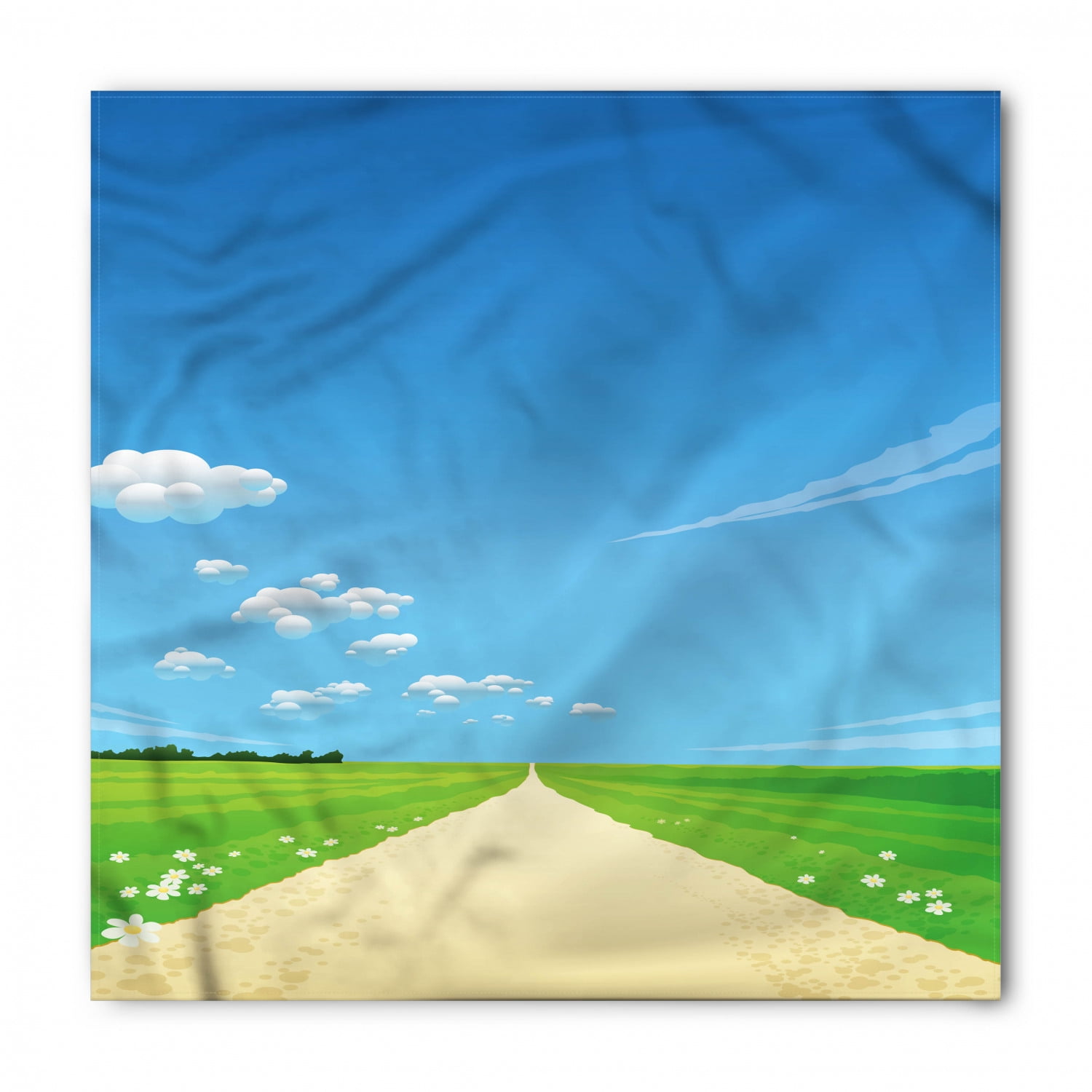 Nature Bandana, Sunny Sky Clouds Daisy, Unisex Head and Neck Tie, by ...