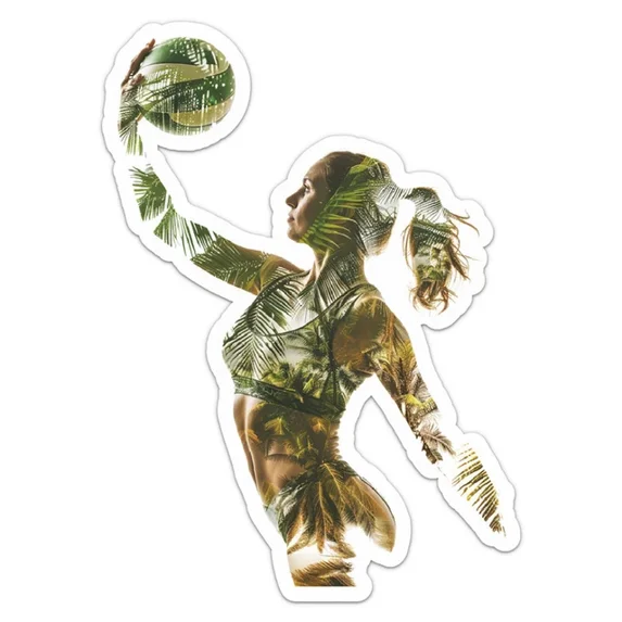 Nature Beach Volleyball Sport Sticker Phone Decal Water Bottle Stickers ...