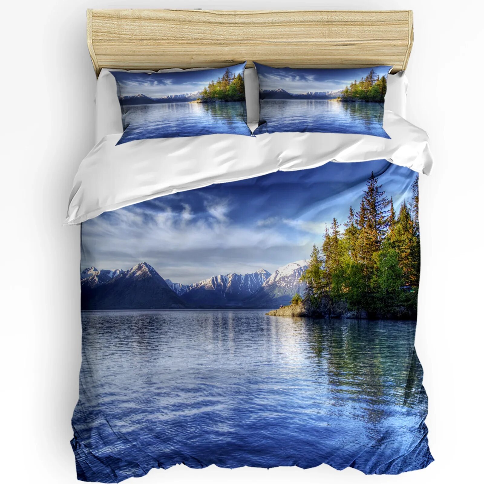 Nature Bedding Set For Bedroom Bed Home Birds Flying over Twiggy Tree ...