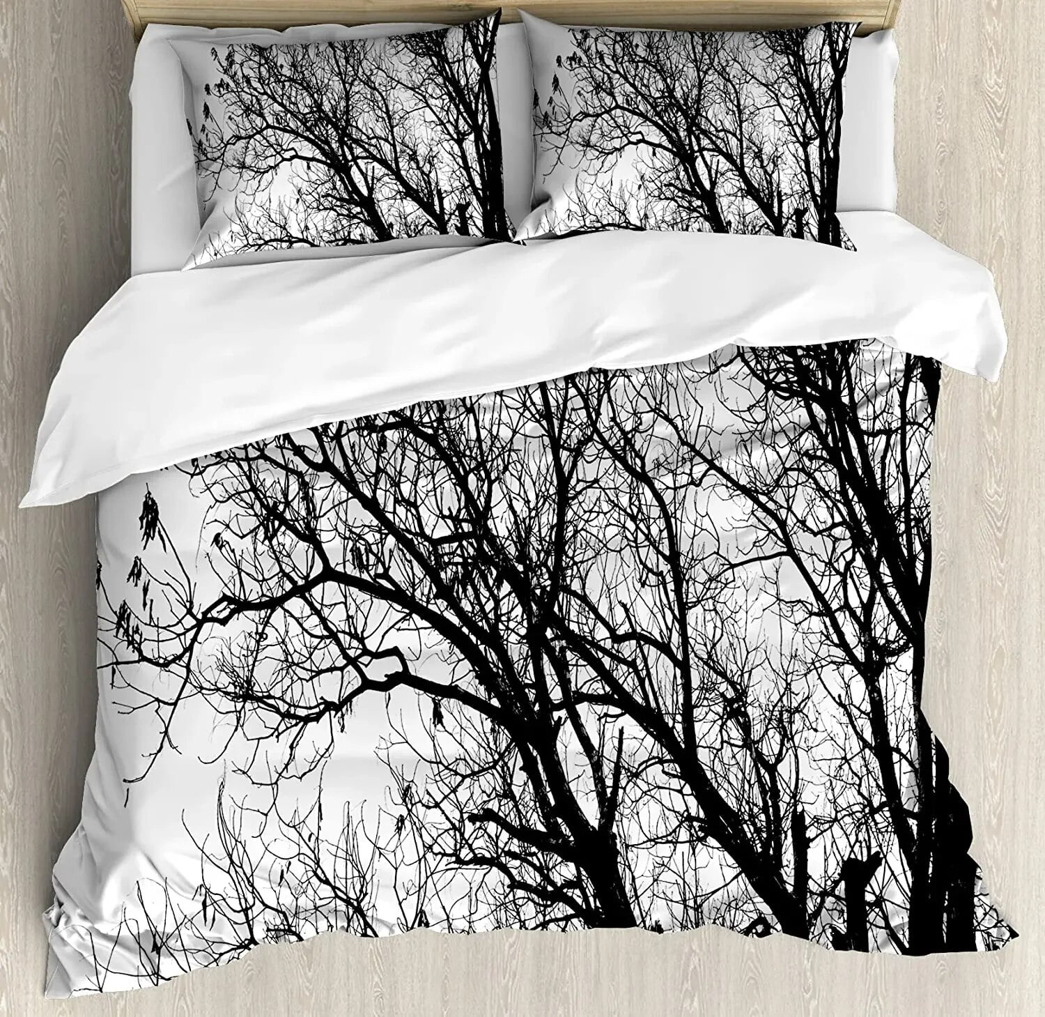 Nature Bedding Set For Bedroom Bed Home Birds Flying over Twiggy Tree ...