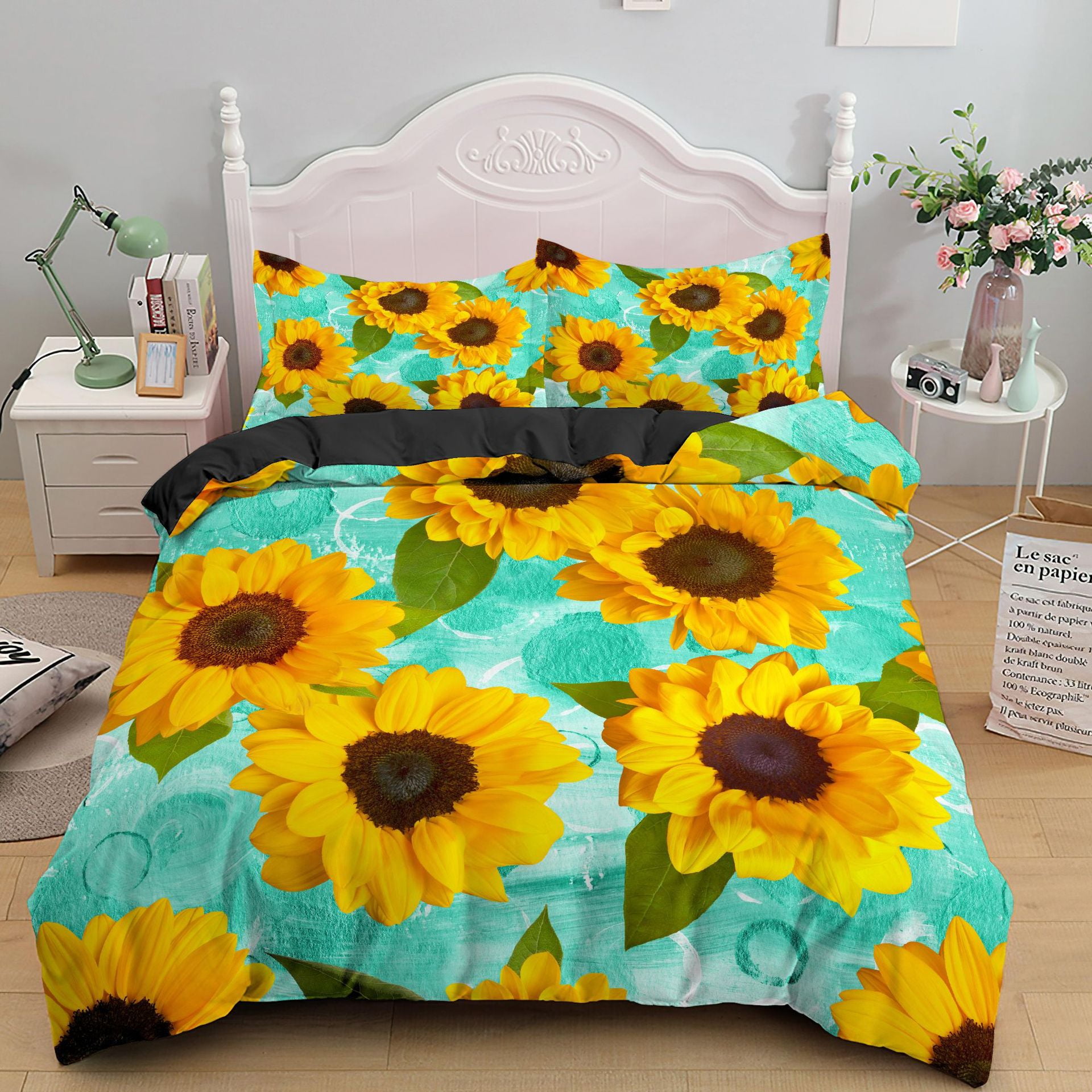 Nature Botanical Floral Comforter Cover Bed Set, Twin/Full/Queen/King ...