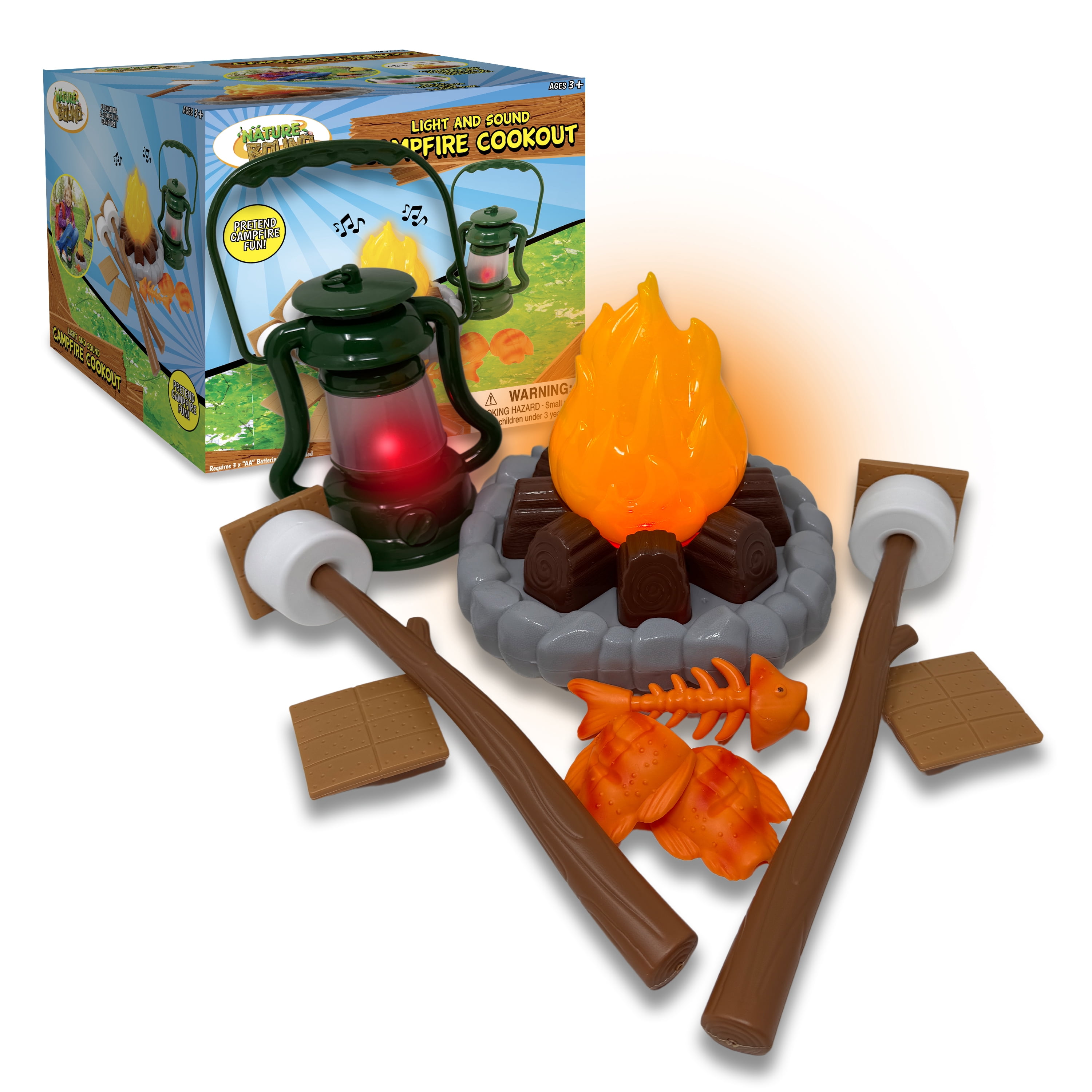 Nature Bound Camping Playset – Light-Up Campfire, Pretend S’Mores ...