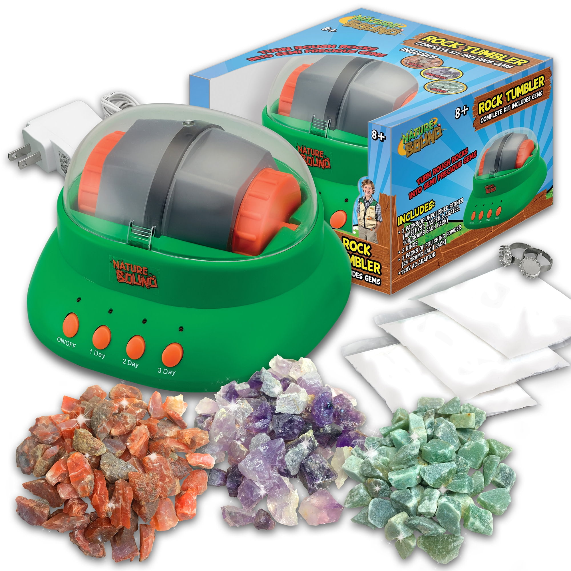 Nature Bound Fast Rock Tumbler & Polisher Kit – Includes Rough ...