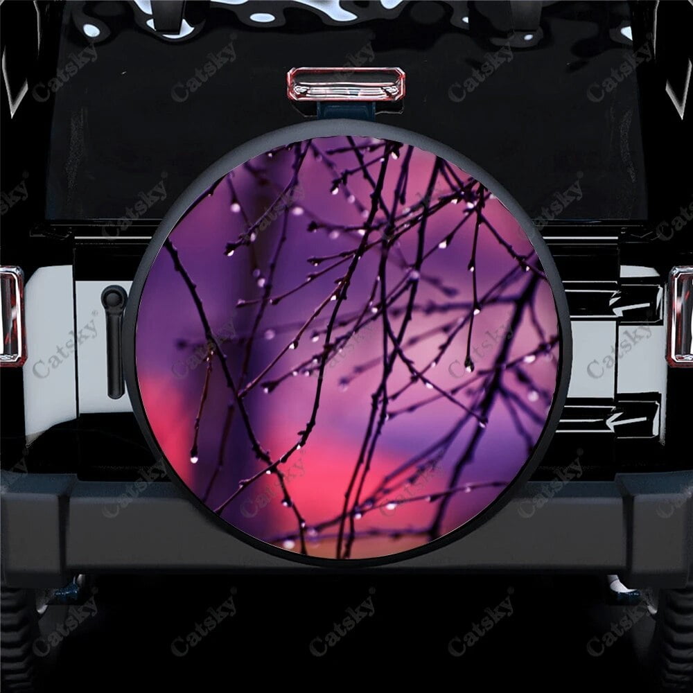 Nature Branch Print Spare Tire Cover Waterproof Tire Wheel Protector