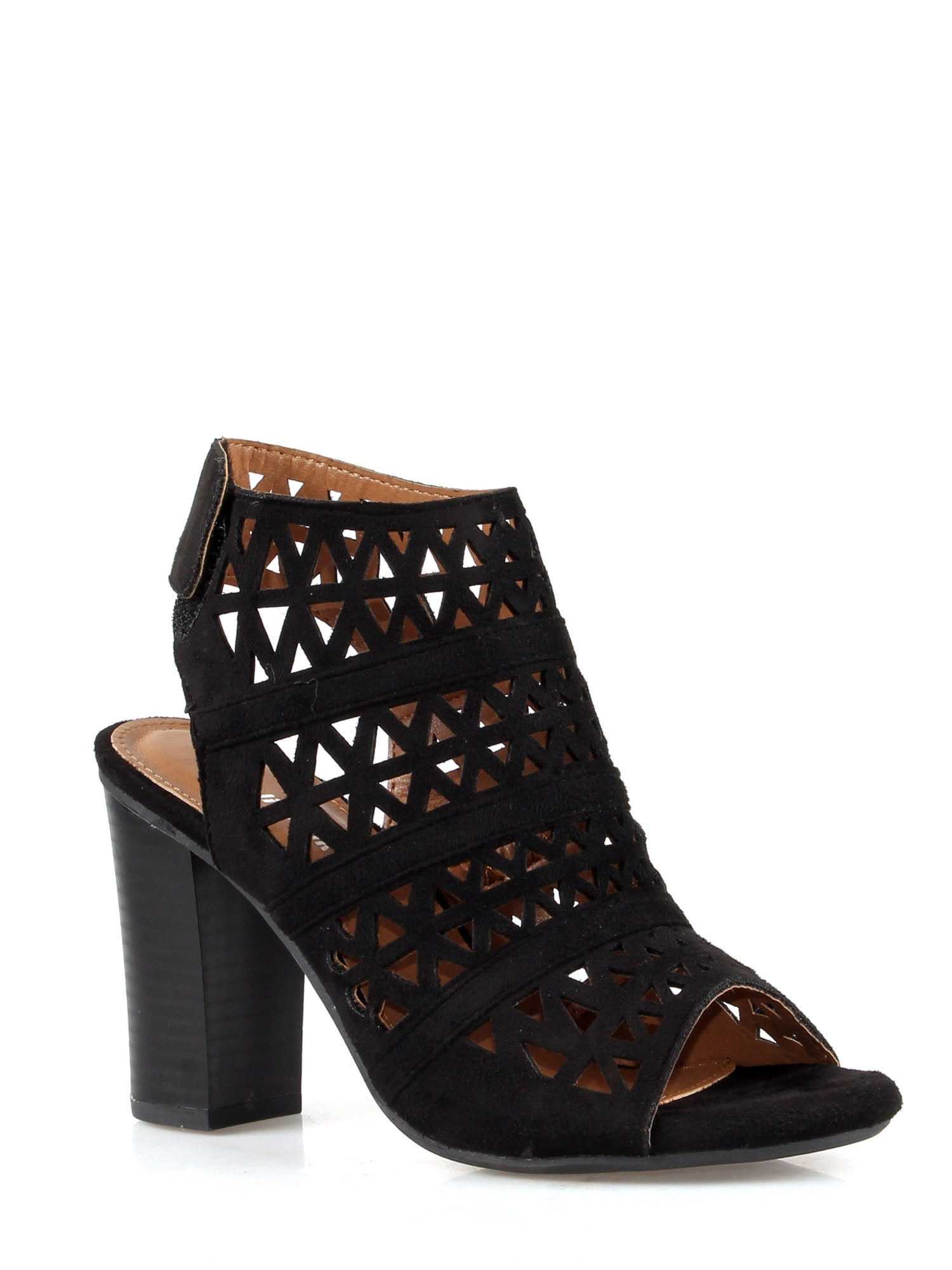 Nature Breeze Women's Black Sling Back Dress Sandals with Velcro ...