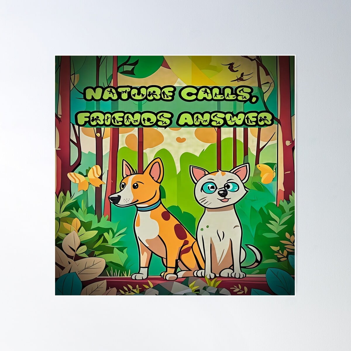 Nature Calls Friends Answer Adventure Duo Poster Wall Art, Modern Wall ...