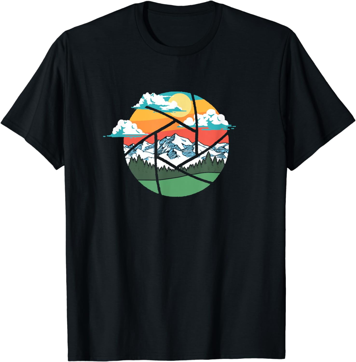 Nature Camera Shutter Graphic - Landscape Photography Design T-Shirt ...