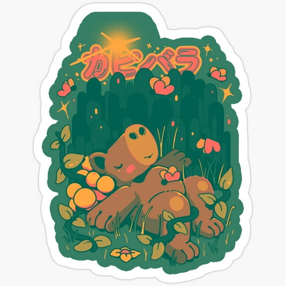 Nature Capybara Vibes Sticker Phone Decal Water Bottle Stickers Car ...