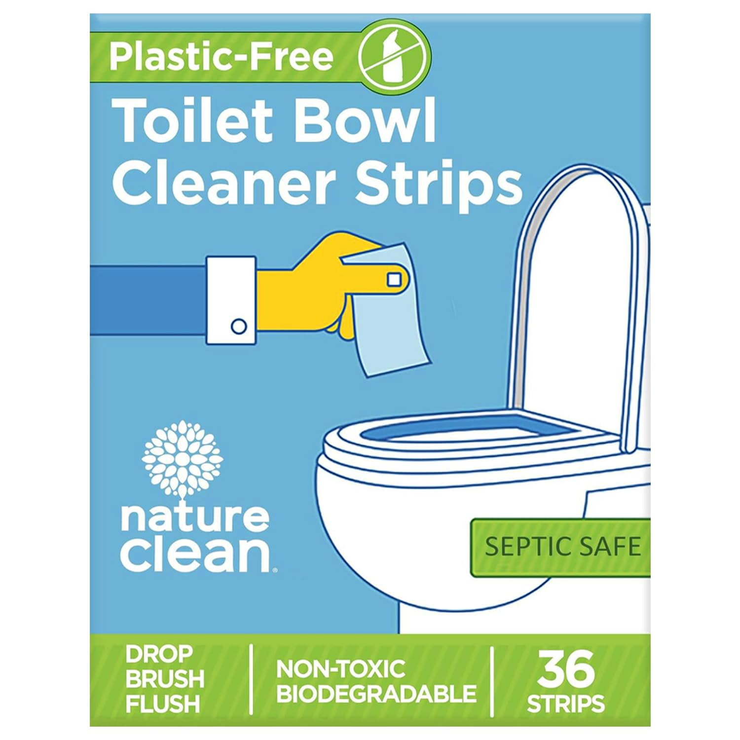 Nature Clean Non-Toxic Toilet Bowl Cleaners Strips 36 count, Plastic ...
