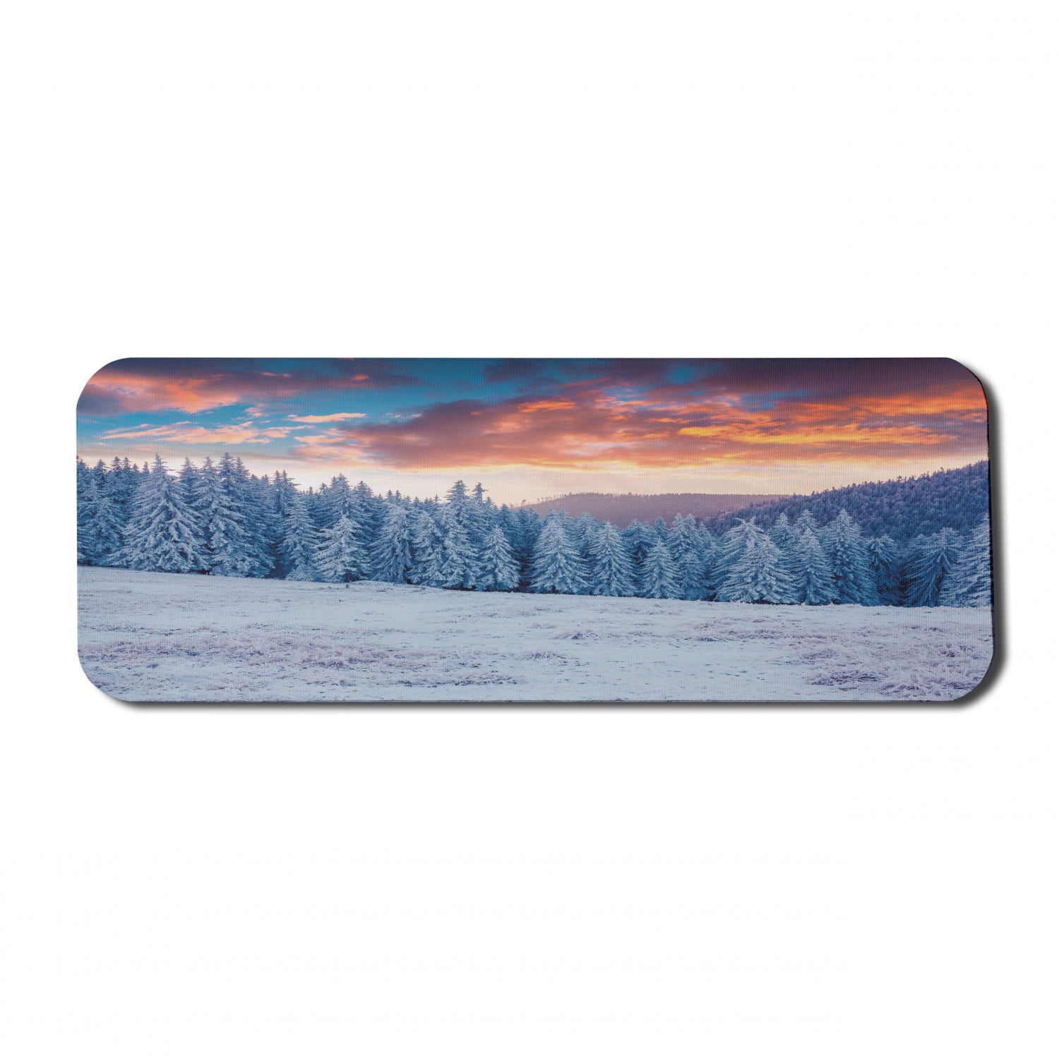 Nature Computer Mouse Pad, Winter Snowy Mountain Valley with Pines ...