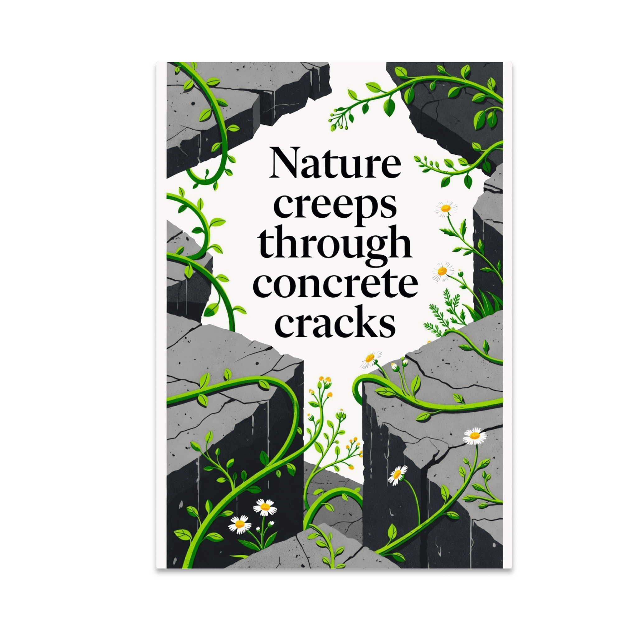 Nature Creeps Through Concrete Cracks - Urban Nature Revival - 13x19 ...