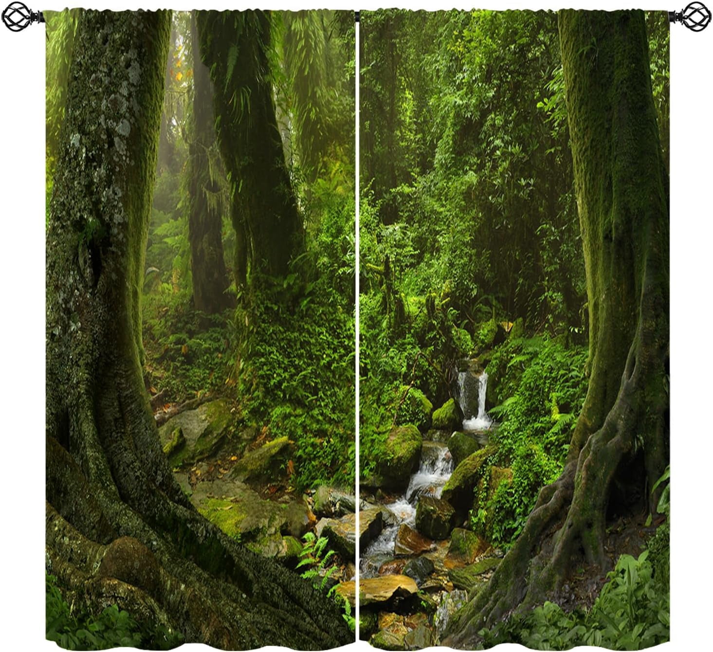 Nature Curtain for Bedroom Decor, Wonderland Forest Nepal Jungle ...