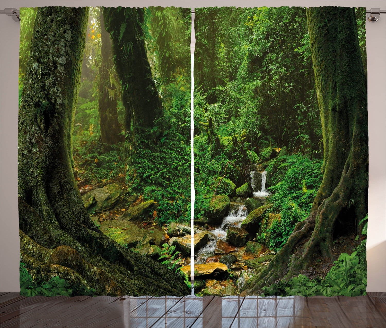 Nature Curtains 2 Panels Set, Wonderland Forest Nepal Asian Jungle ...