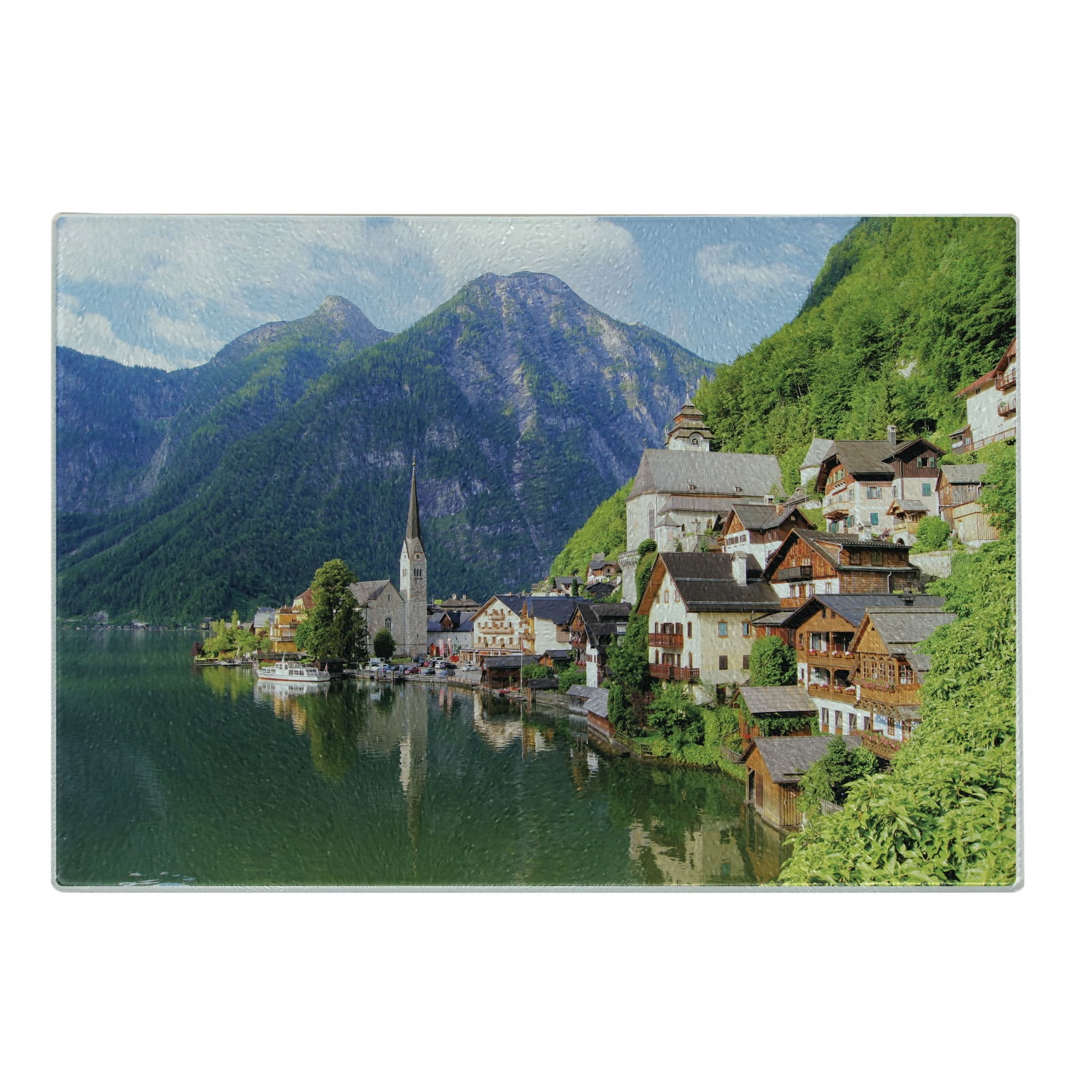 Nature Cutting Board, Idyllic Alps Village Small Town by Majestic ...