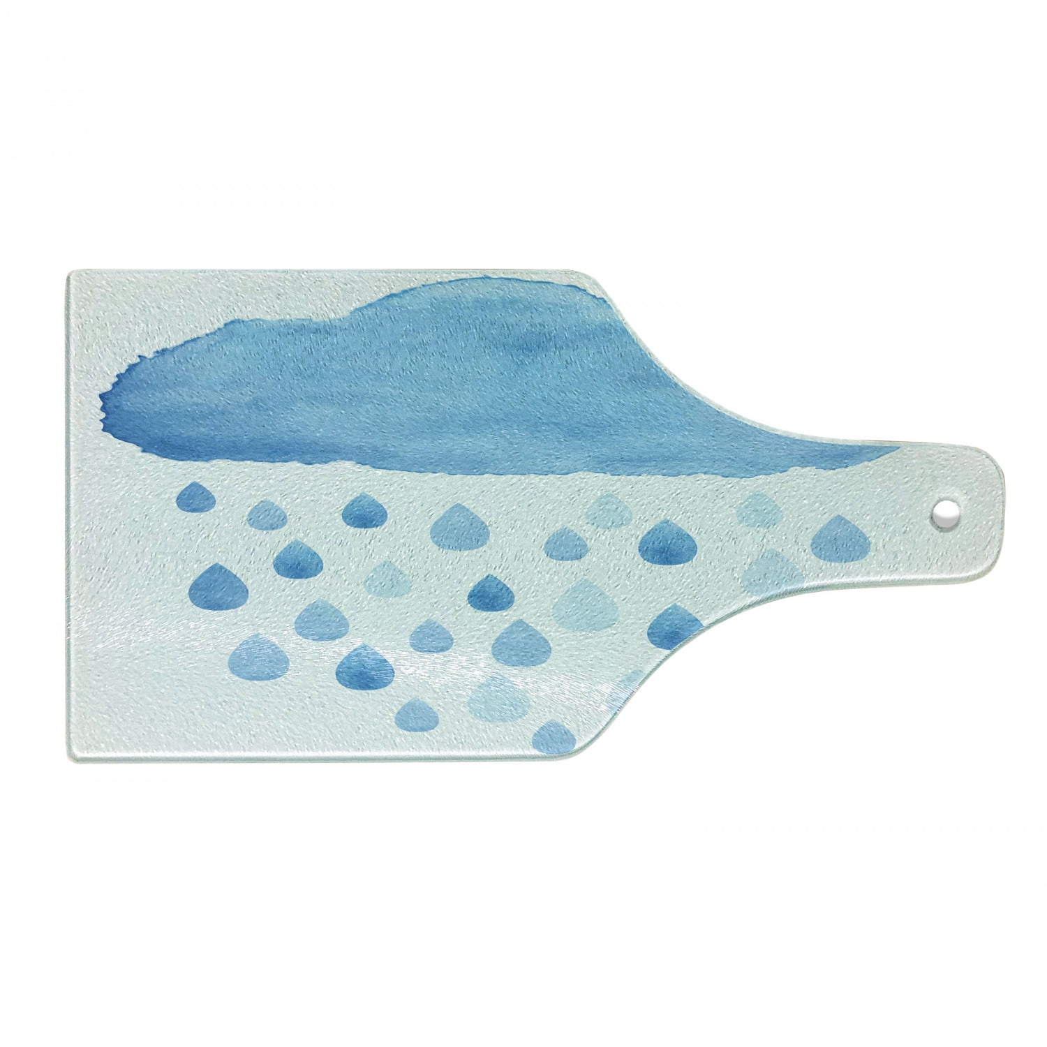 Nature Cutting Board, Rain Drops and Cloud in Watercolor Painting ...