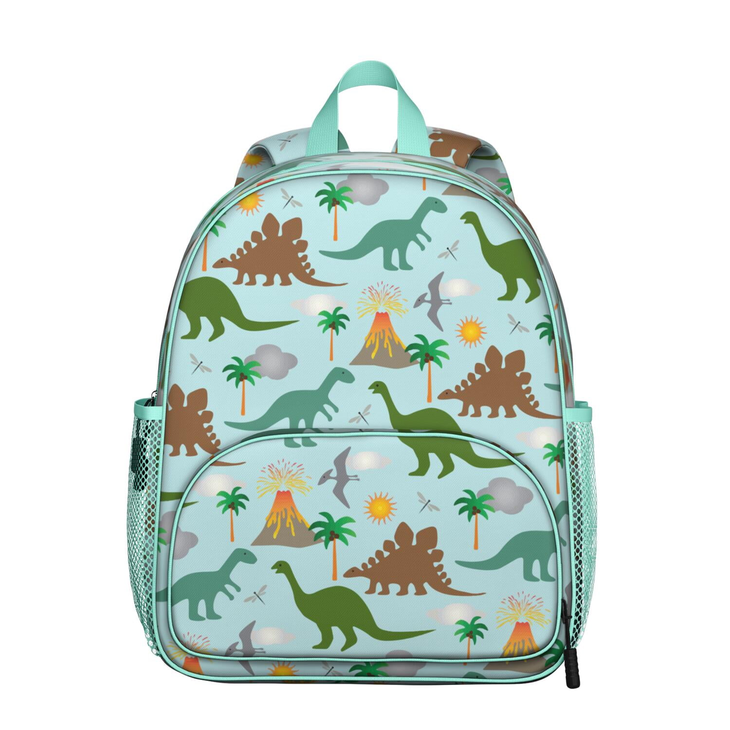 Nature Dino Art Student Backpack – Roaring Baby Dinosaur Print with ...
