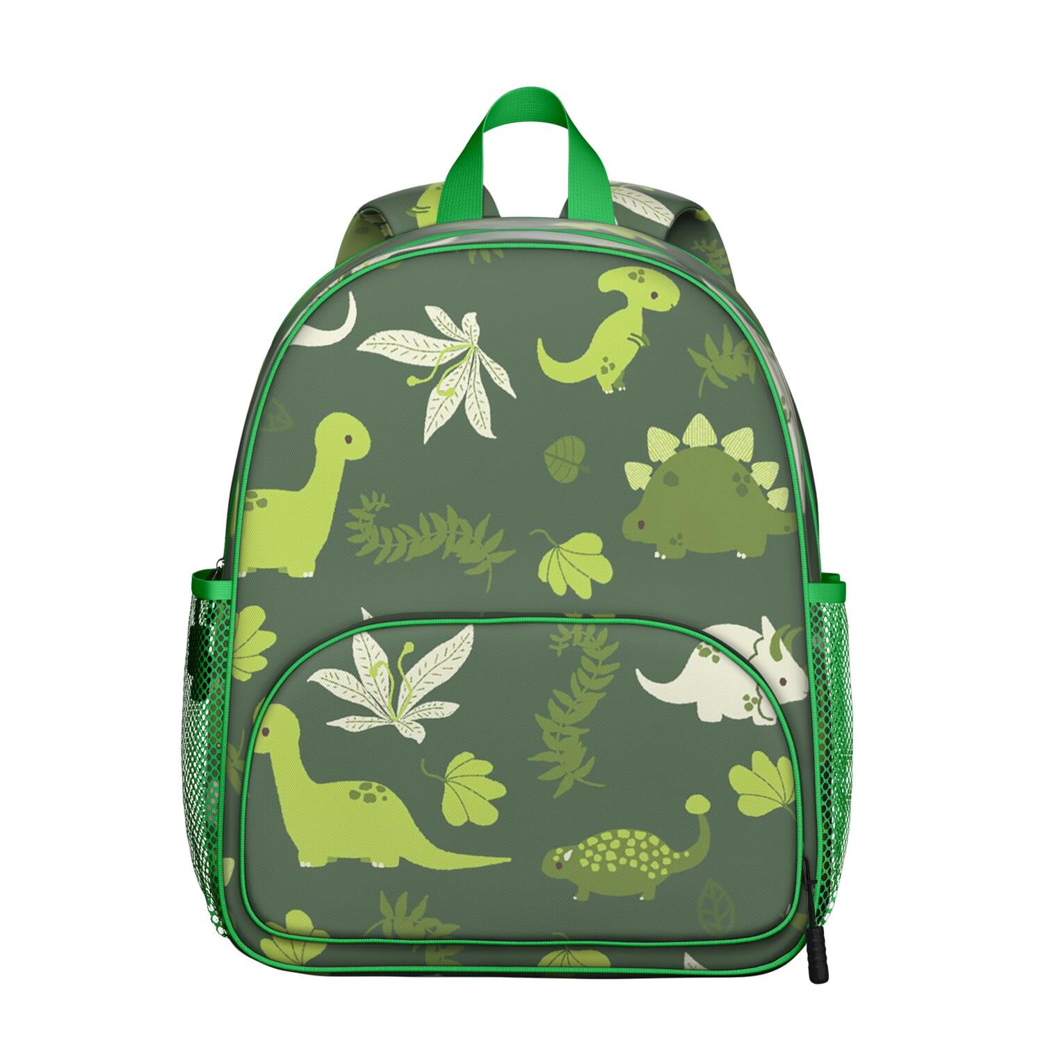 Nature Dino Print Student Backpack – Cute Dinosaur Pattern with Hand ...