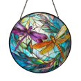 Nature Dragonfly Stained Glass Suncatcher – Colorful Window Hanging ...