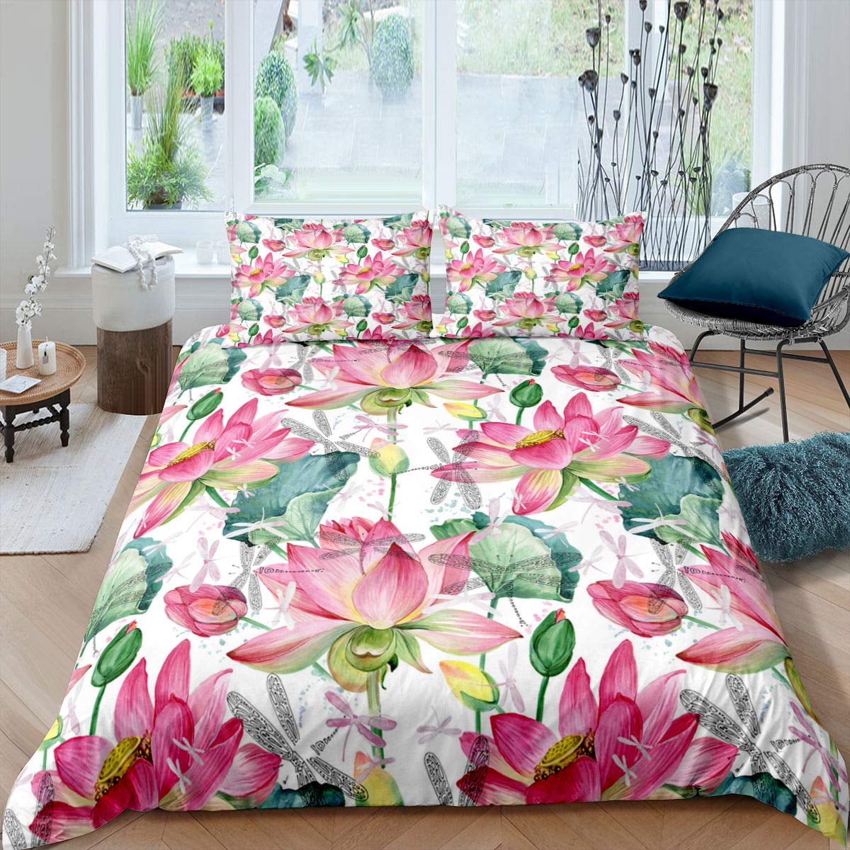 Nature Duvet Cover Fantasy Pond Water Lilies Floating Romantic Lotus ...