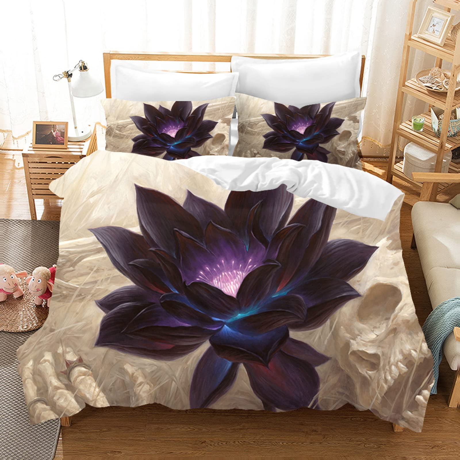 Nature Duvet Cover Fantasy Pond Water Lilies Floating Romantic Lotus ...