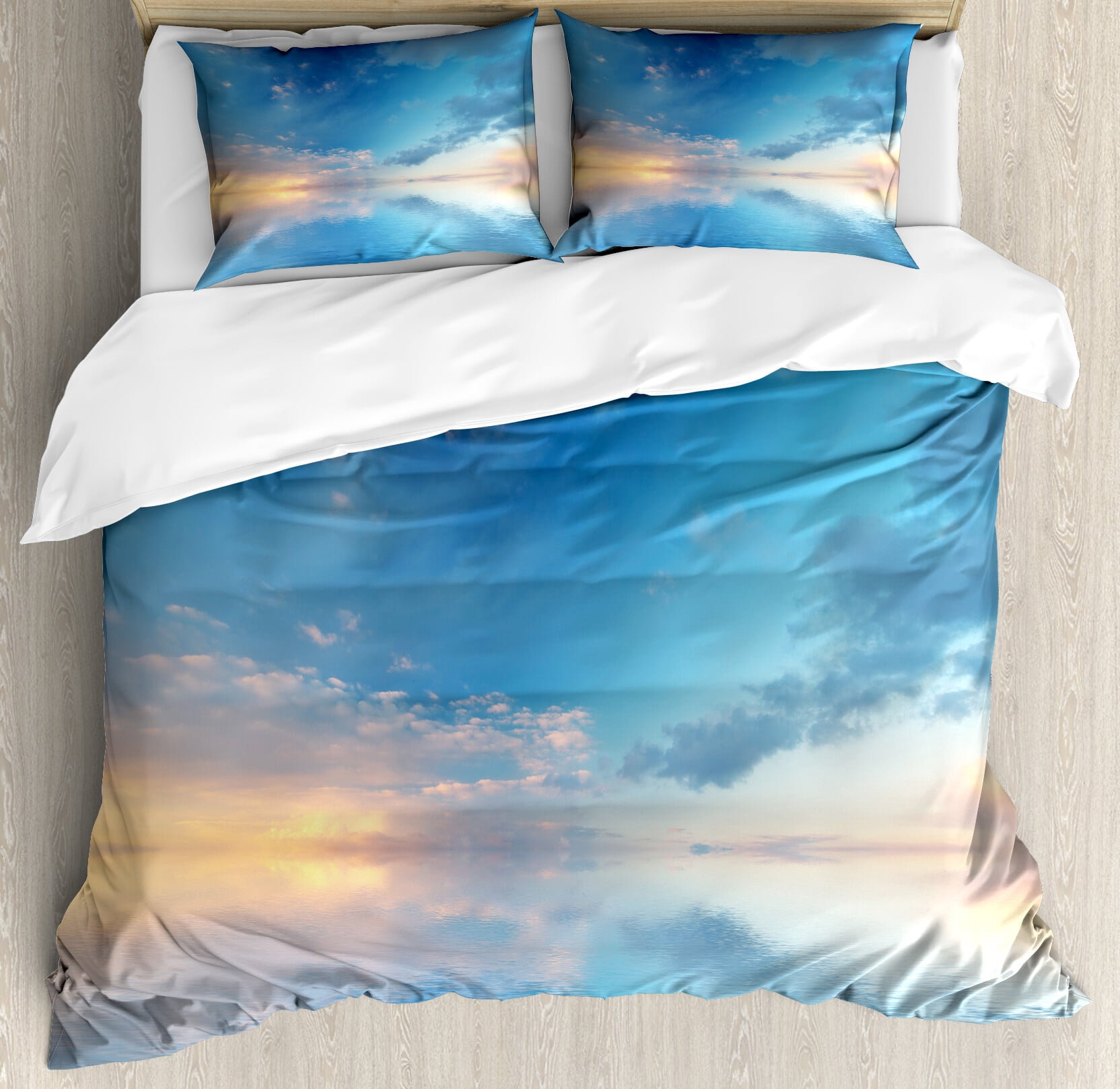 Nature Duvet Cover Set, Inside out Sky and Sea Looks Like Combined in ...
