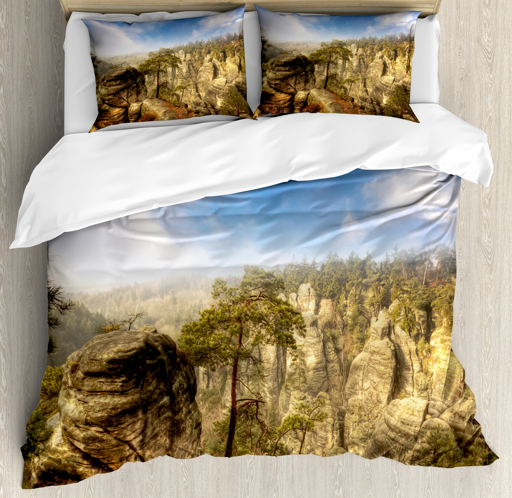 Nature Duvet Cover Set, Wonders of the World National Park Rock ...