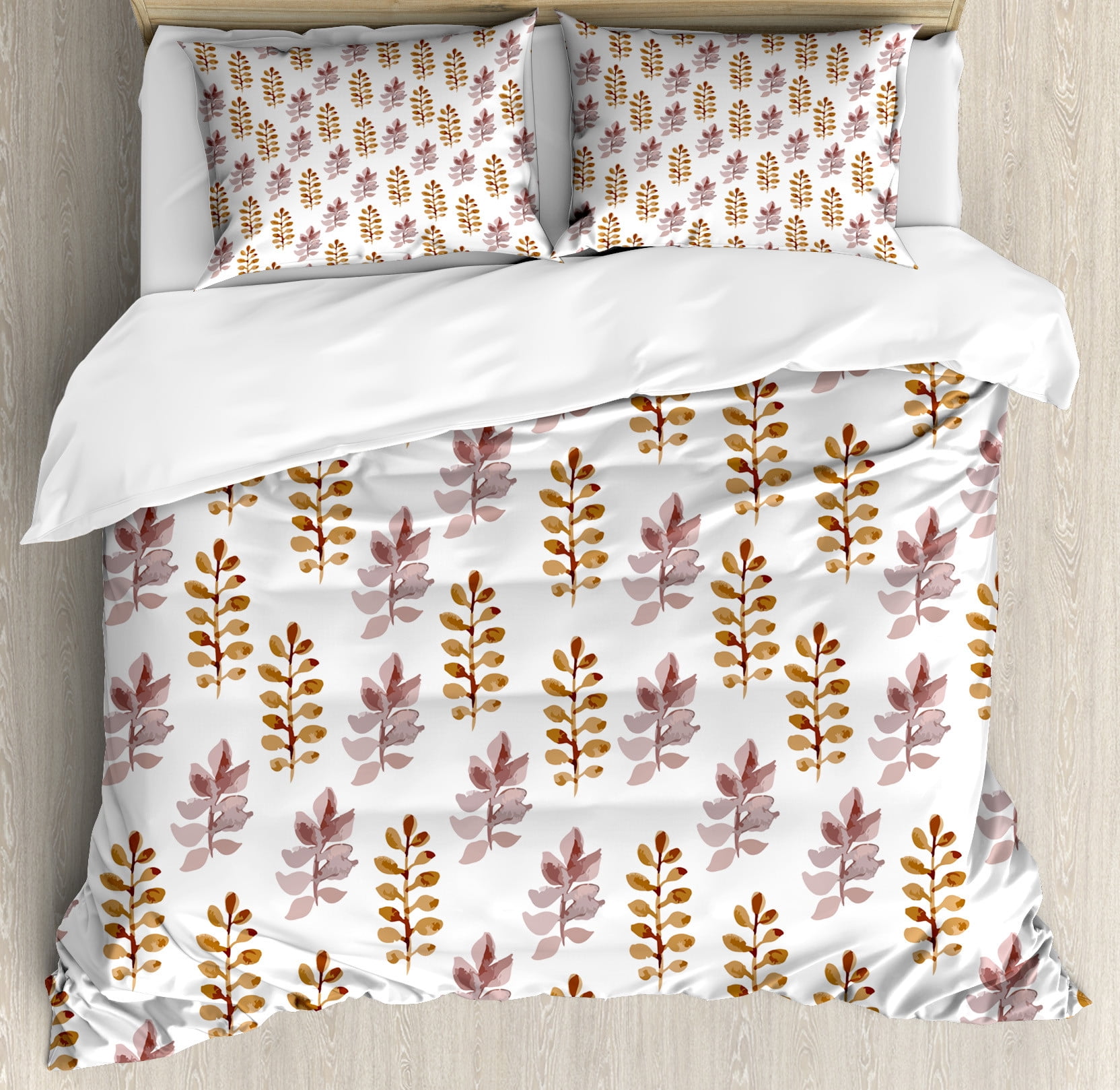 Nature Duvet Cover Sets, Blossom Pattern in Watercolors Floral Spring ...
