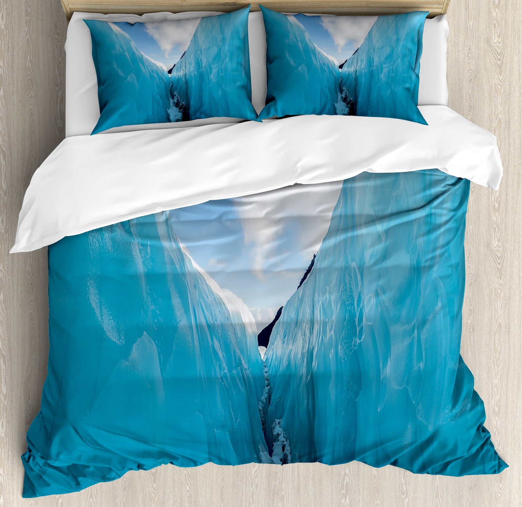 Nature Duvet Cover Sets, Frozen Ice Mountains in North South Polar ...