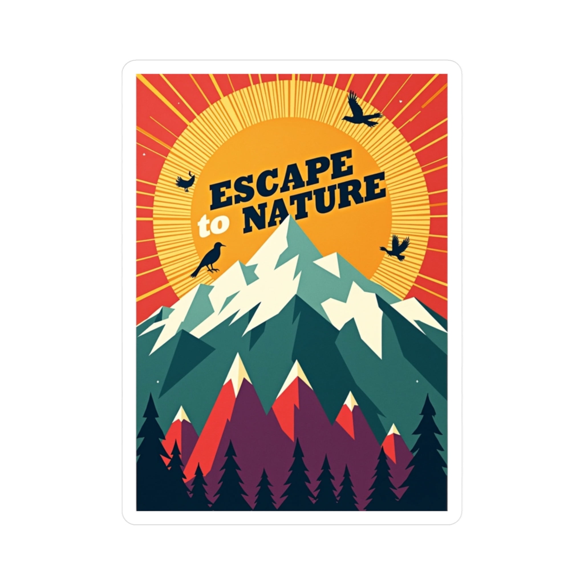 Nature Escape Decal (3"x4", Kiss-Cut, Satin) - Walmart.com