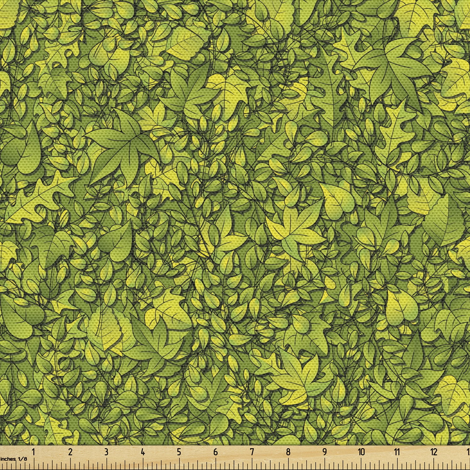 Nature Fabric by the Yard Upholstery, Forest Foliage Leaves Ecological ...