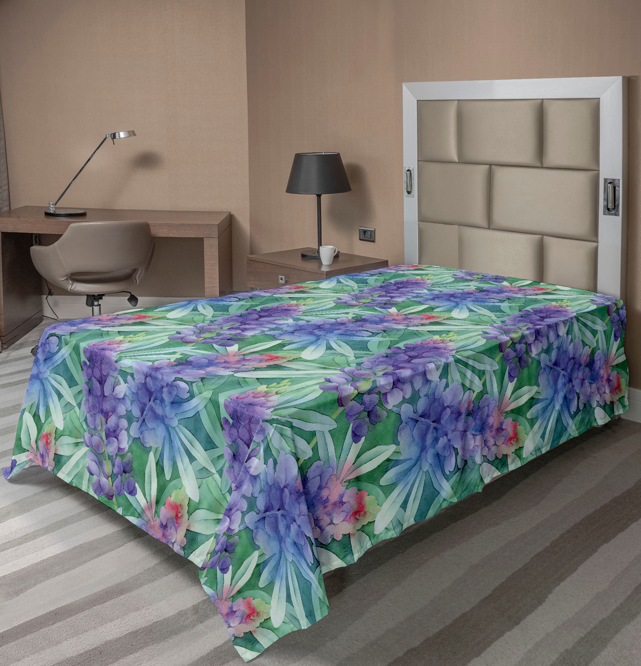 Ambesonne Nature Flat Bedding Sheet Soft Top Sheet, Garden Botany ...