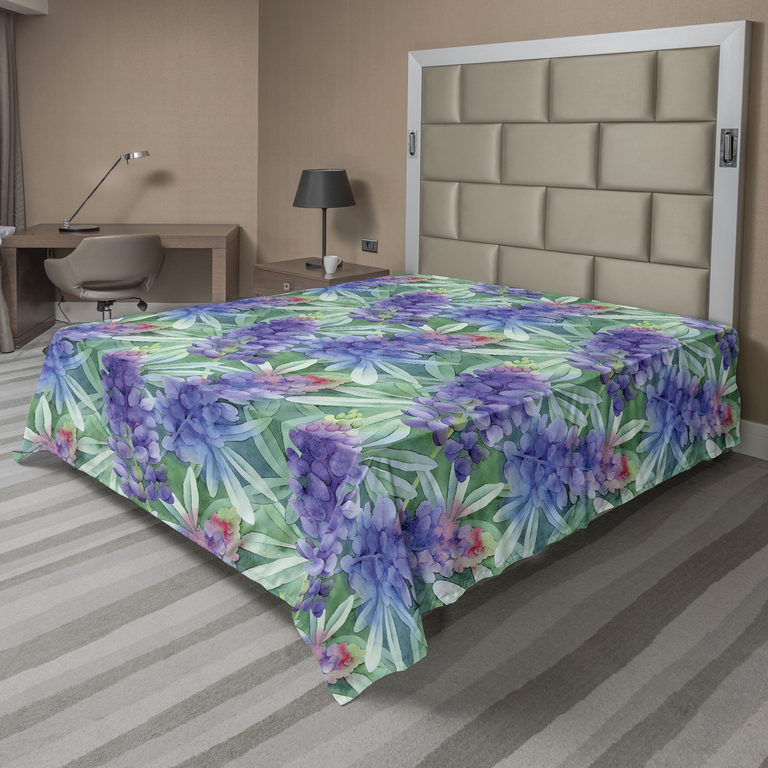 Ambesonne Nature Flat Bedding Sheet Soft Top Sheet, Garden Botany ...