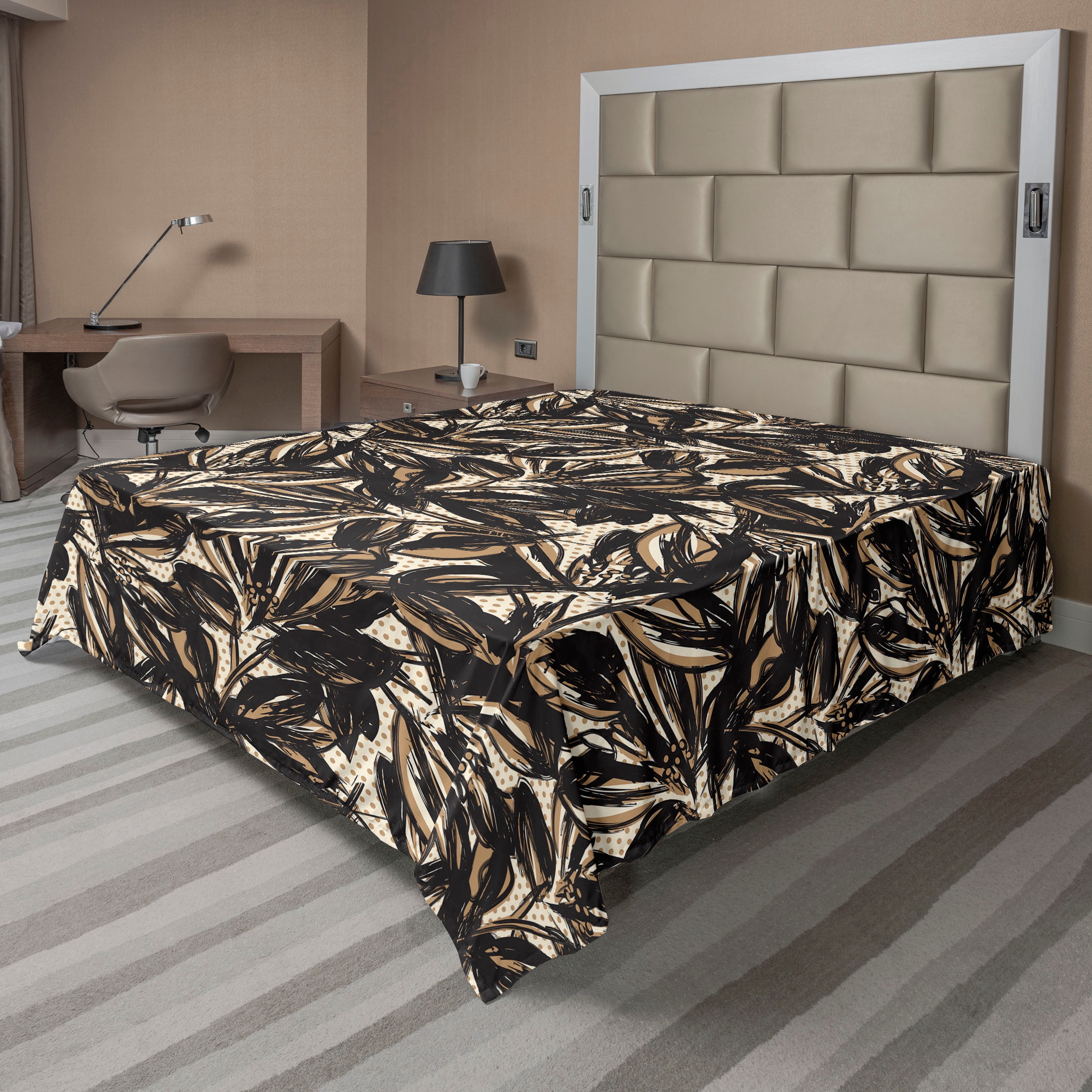 Ambesonne Nature Flat Bedding Sheet Soft Top Sheet, Jungle Leaves ...