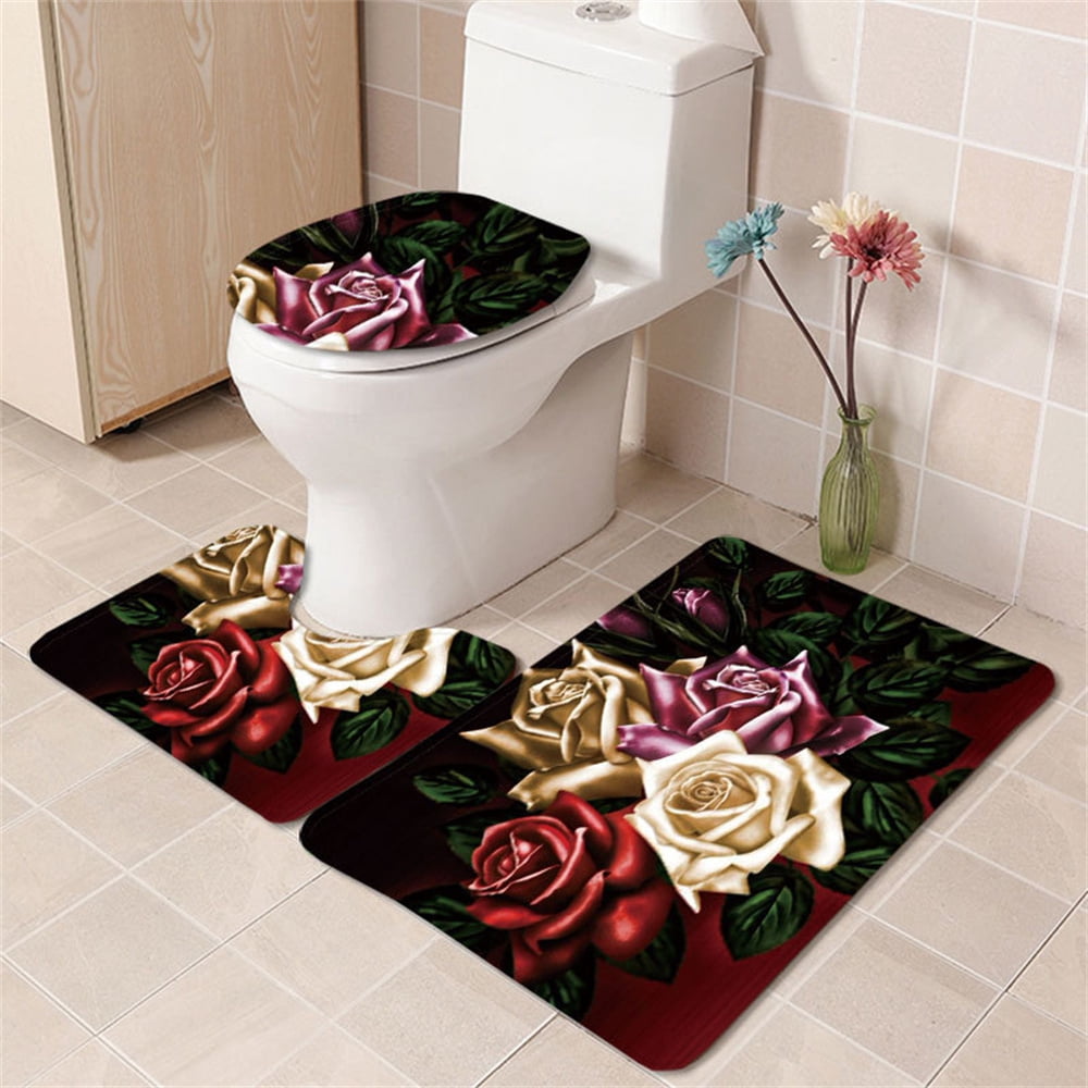 Nature Floral style Bathroom floor mat Modern Bathroom Accessories ...