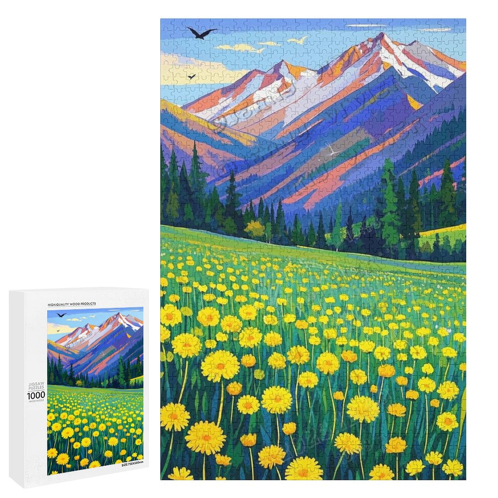 Nature & Flowers Jigsaw Puzzle – 1000 Piece Wooden Puzzle for Adults ...
