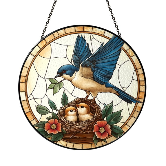 Nature Flying Bird Stained Glass Style Window Suncatcher - Walmart.com